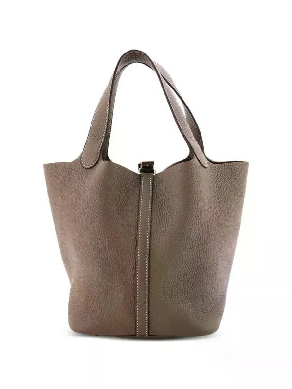 Hermès Picotin Lock Clemence Mm Bucket Bag - Grey