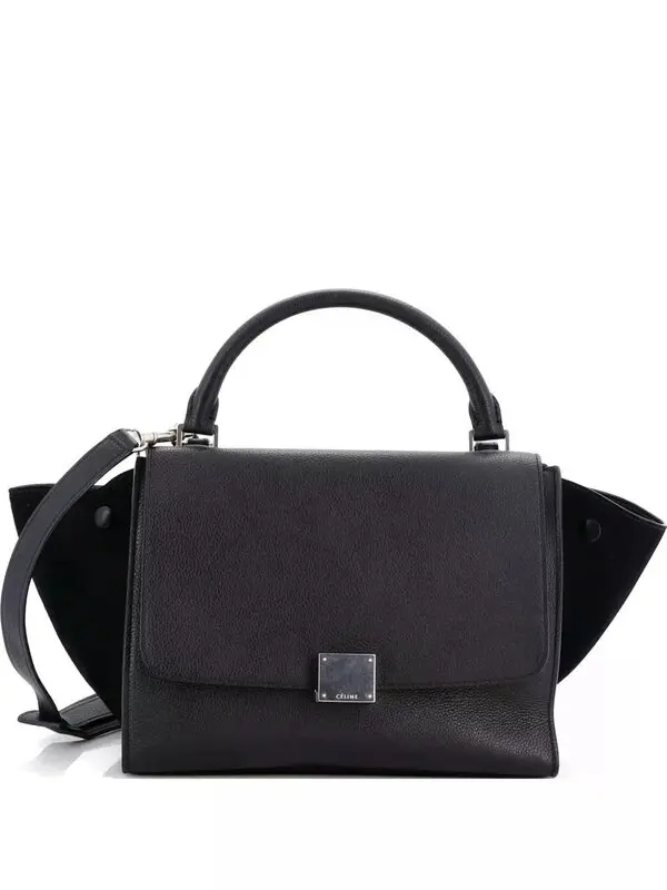 Celine Trapeze Bag Leather Small Satchel - Black