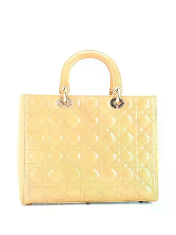 Dior Lady Large Satchel Cannage Quilt Patent - Neutrals