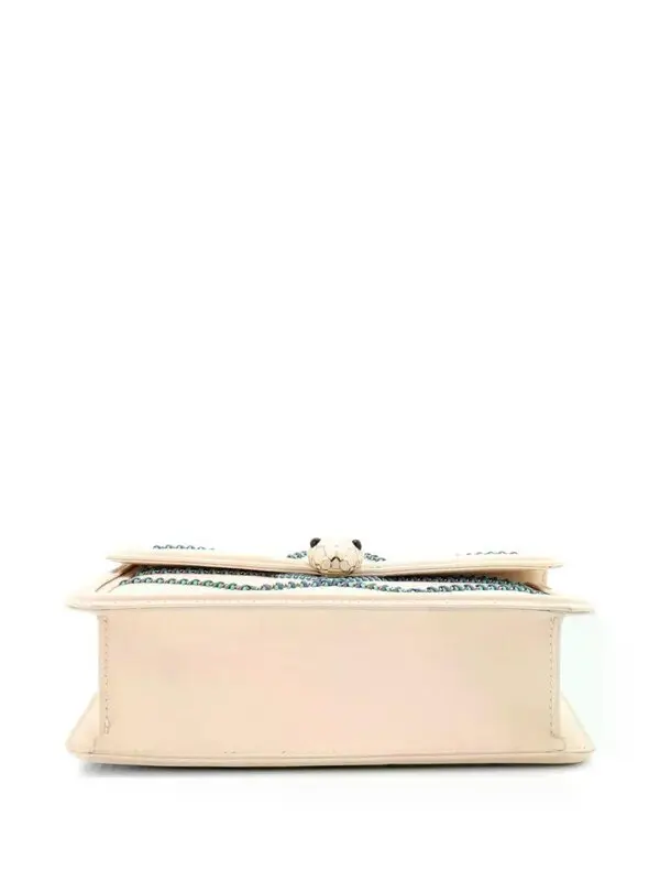 BVLGARI Serpenti Forever Whipstitched Leather Small Shoulder Bag