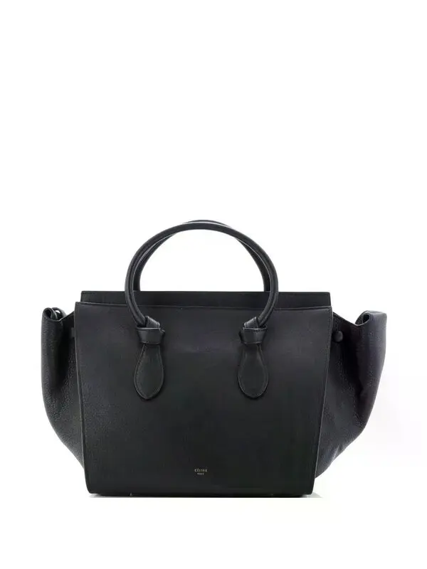 Celine Tie Knot Grainy Leather Small Tote Bag - Black