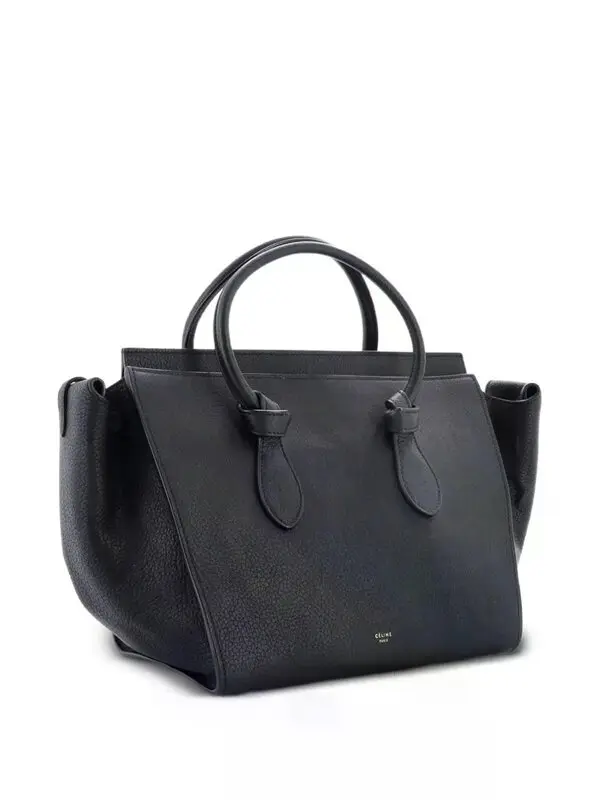 Celine Tie Knot Grainy Leather Small Tote Bag - Black