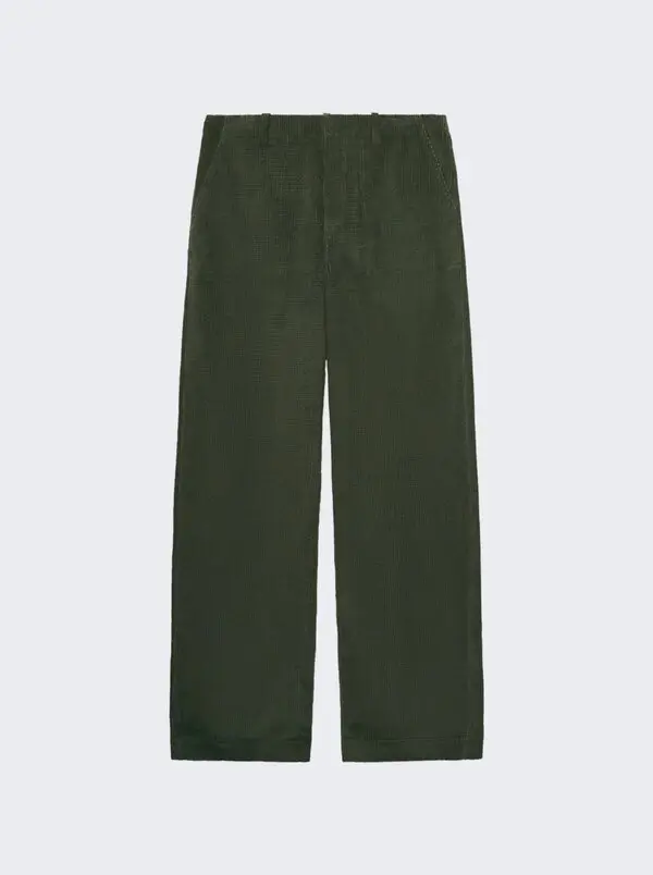 THE ELDER STATESMAN Waffle Cord Carpenter Pant - Green