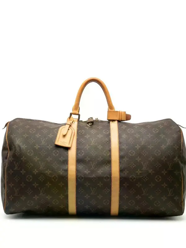 LOUIS VUITTON 2003 Monogram Keepall 55 Travel Bag - Brown