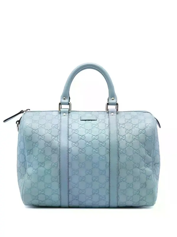Gucci 2016-2025 Medium Sissima Joy Boston Bag - Blue