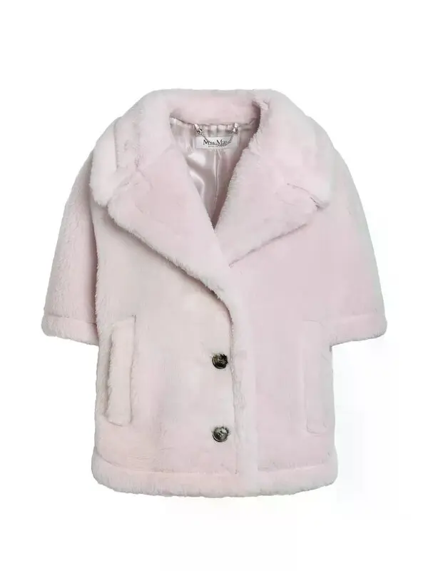Max Mara Corvino Teddy-texture Buttoned Cape - Pink
