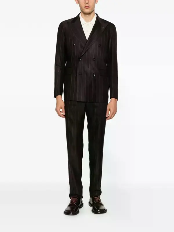 Tagliatore Pinstripe Double-breasted Suit - Brown