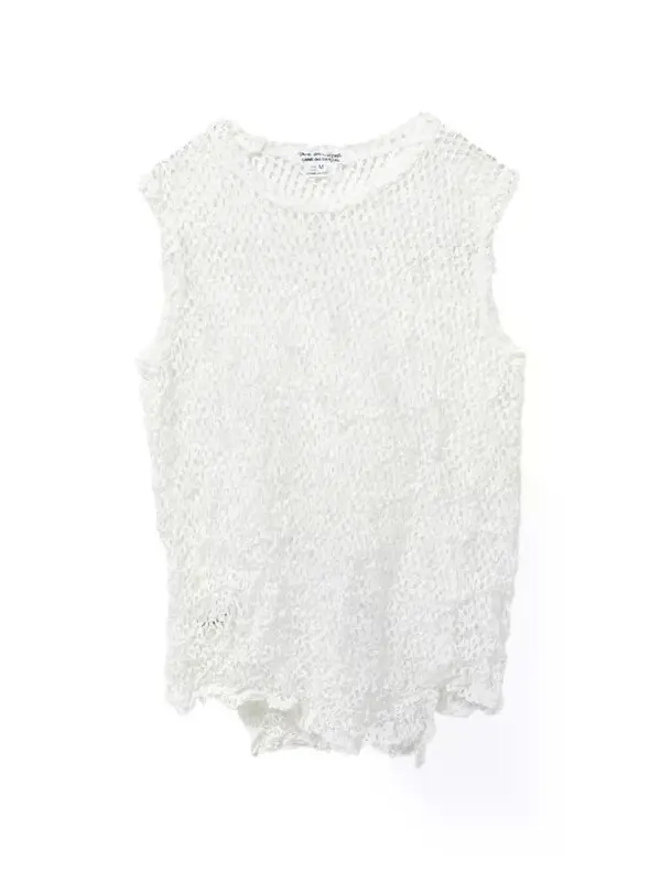 Comme Des Garçons Openwork Top - White