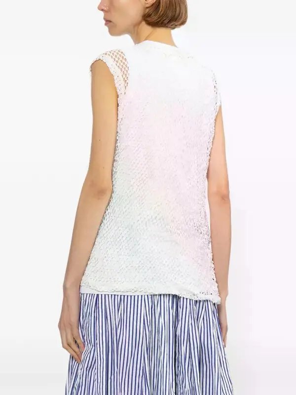 Comme Des Garçons Openwork Top - White