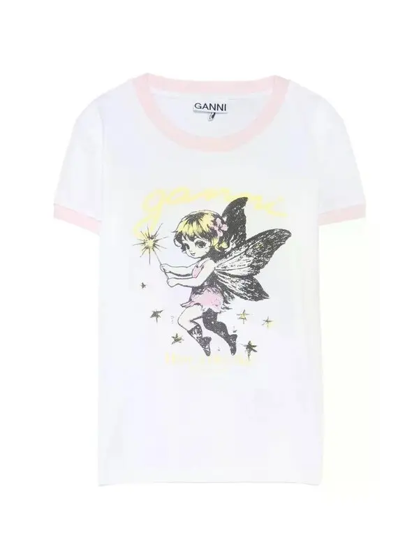 GANNI Graphic-print T-shirt - White