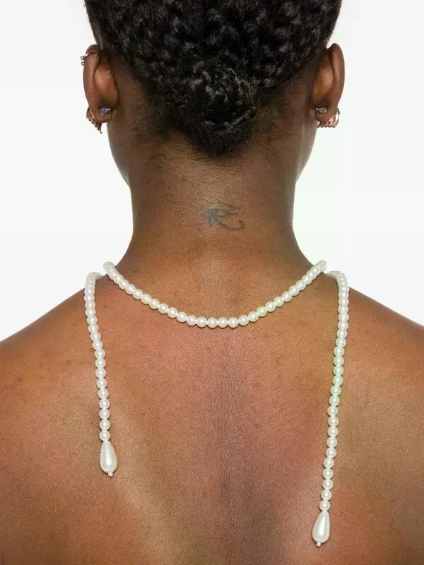 Simone Rocha Faux-Pearl Drop Necklace - Silver | Editorialist
