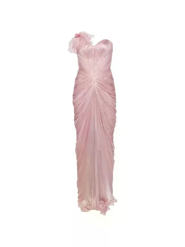 IRIS SERBAN Suriel Ruched Maxi Dress - Pink