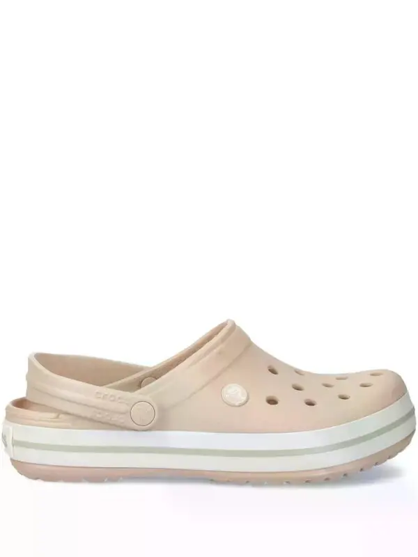 CROCS Perforated Striped Slides - Neutrals