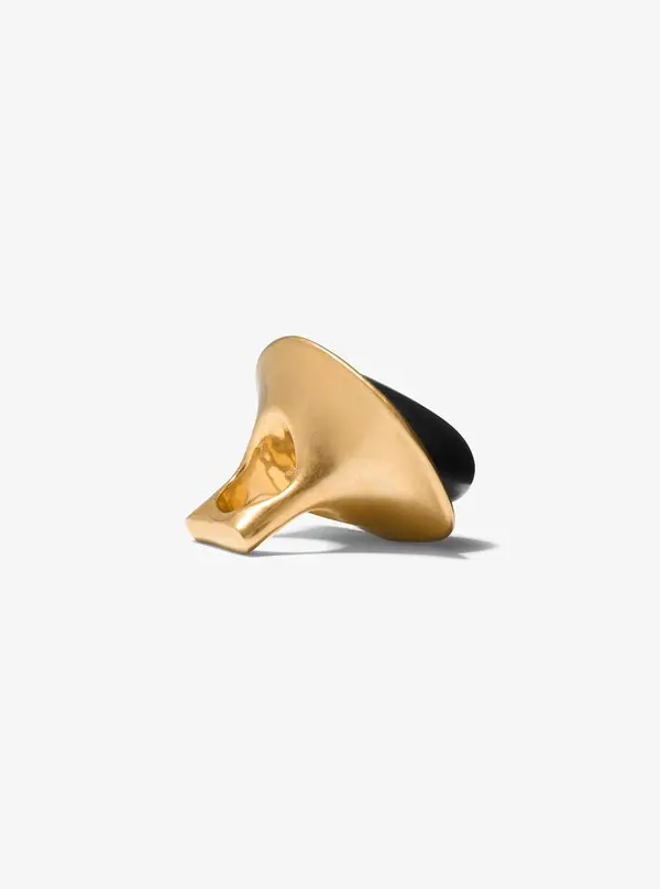 Michael Kors 24k-gold-plated Brass Ring - Black