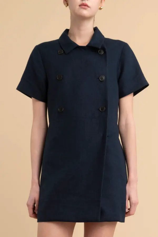 Tess Lorenz Double-breasted Mini Dress - Navy