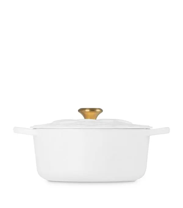 LE CREUSET Cast Iron Petal Casserole Dish - White