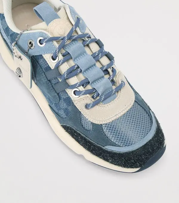 Kurt Geiger Denim-suede Runner Low-top Sneakers - Blue