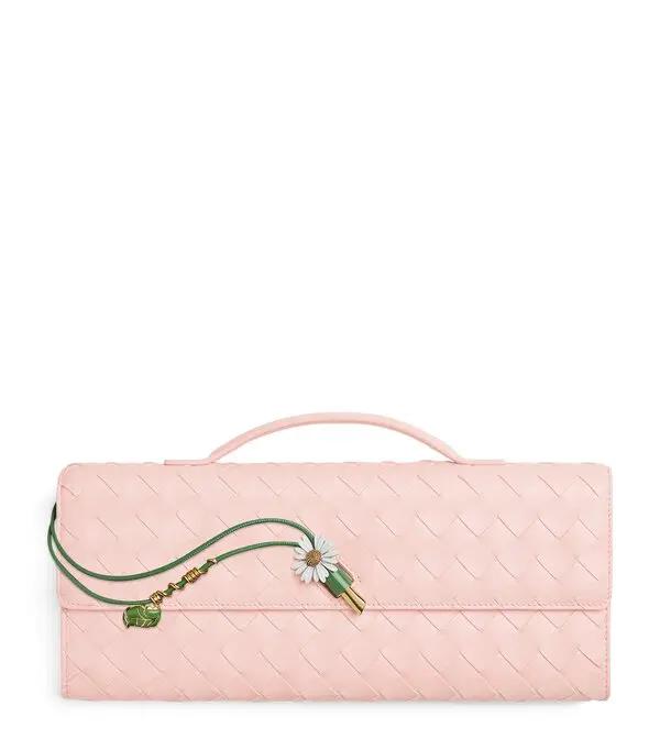 Bottega Veneta Leather Andiamo Clutch - Pink