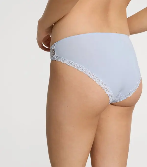 Hanro Cotton-blend Moments Mini Briefs - Blue