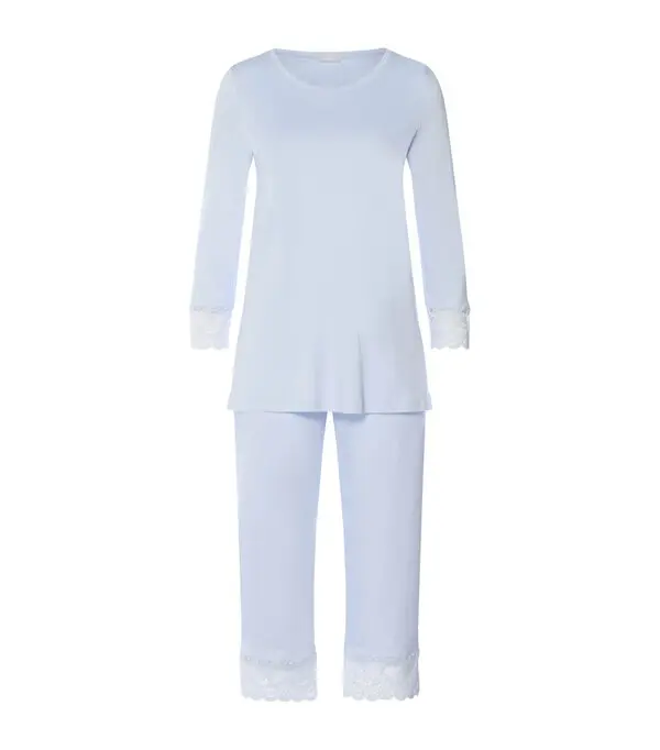 Hanro Cotton Moments Pyjama Set - Blue