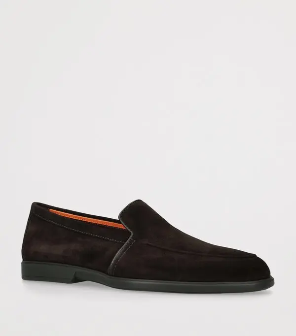 Santoni Suede Loafers - Brown