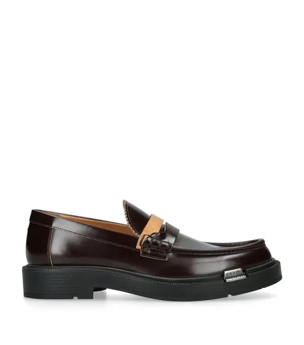 MAISON MARGIELA Leather Décortiqué Loafers - Brown
