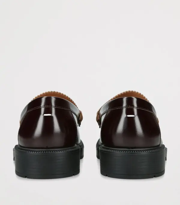 MAISON MARGIELA Leather Décortiqué Loafers - Brown