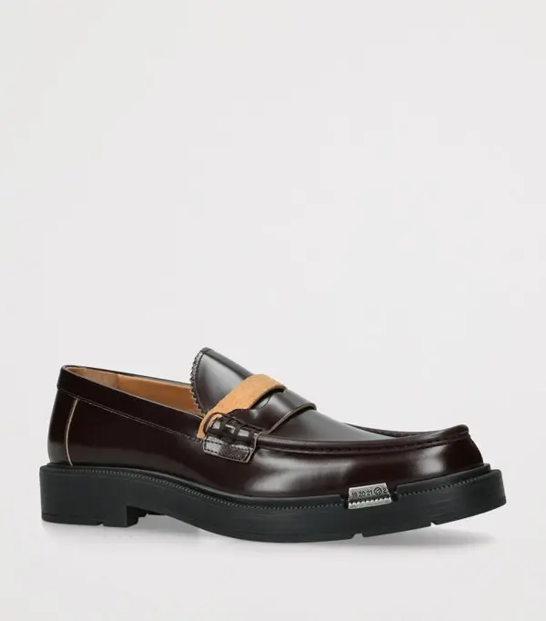 MAISON MARGIELA Leather Décortiqué Loafers - Brown