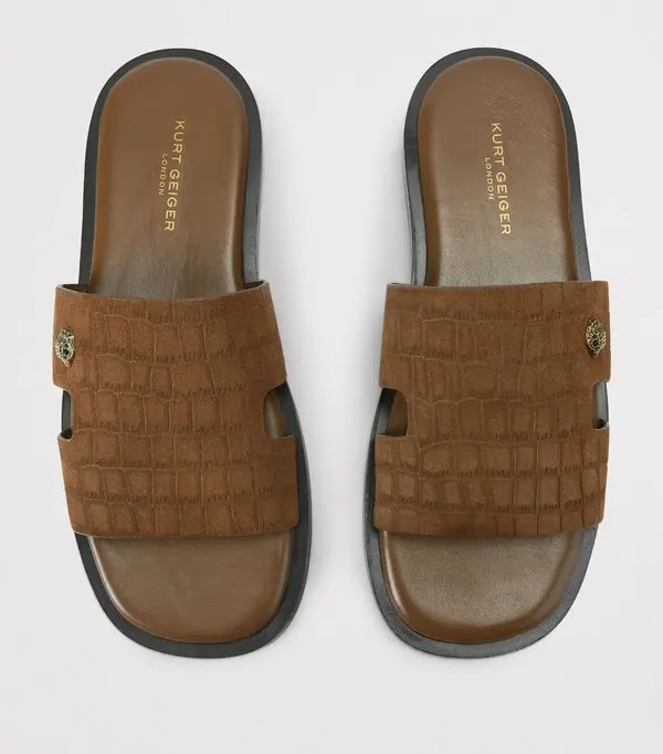 Kurt Geiger Suede Bond Slides - Beige