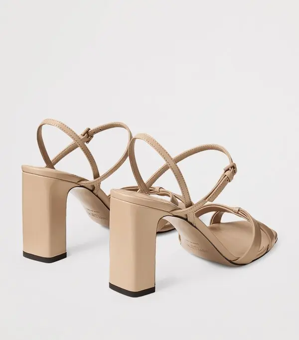 JIMMY CHOO Elsy 85 Leather Heeled Sandals - Neutral