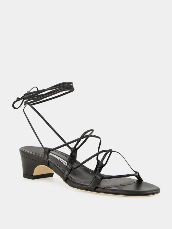 Manolo Blahnik Dellasan Nappa Leather Sandals