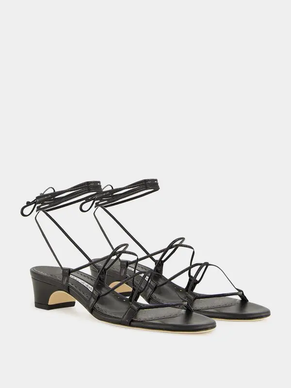 Manolo Blahnik Dellasan Nappa Leather Sandals