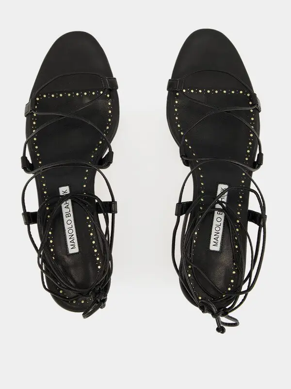 Manolo Blahnik Dellasan Nappa Leather Sandals