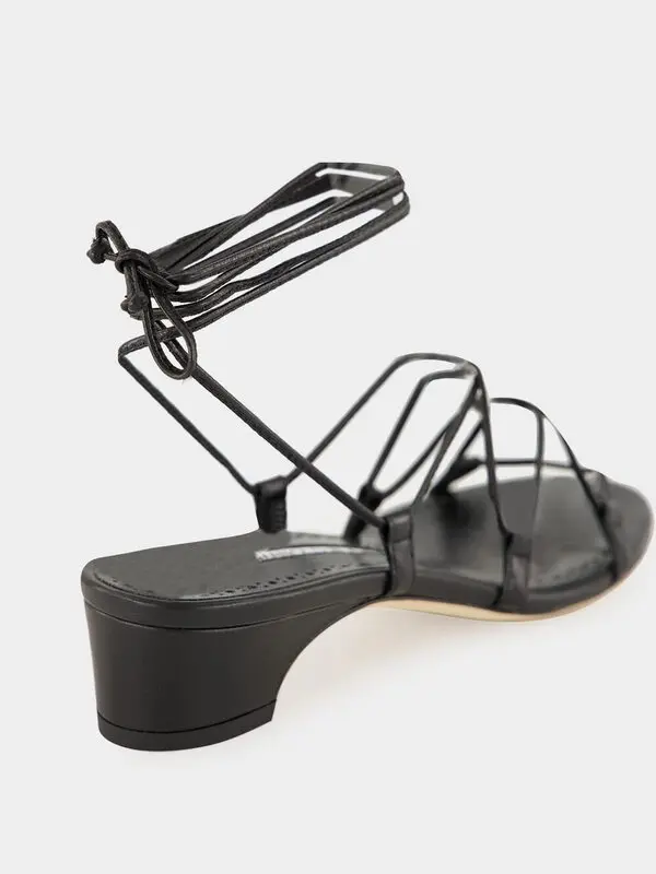 Manolo Blahnik Dellasan Nappa Leather Sandals
