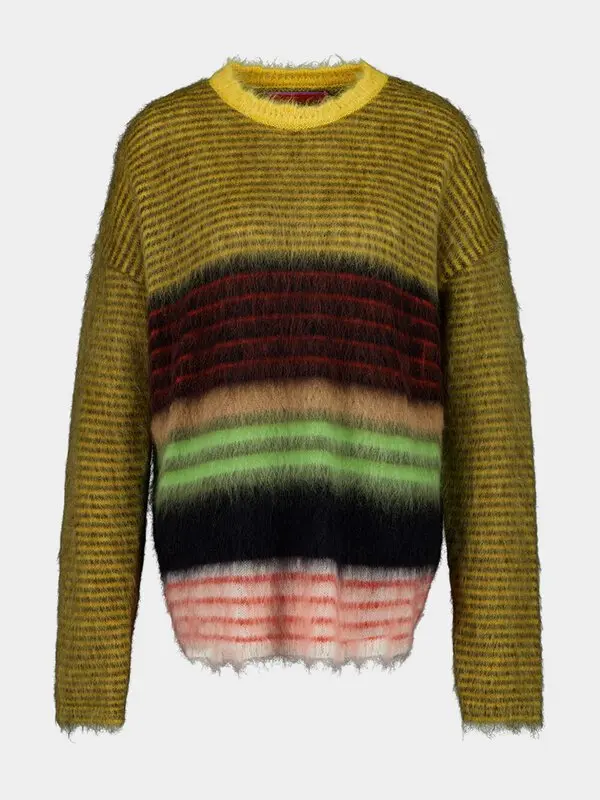La DoubleJ Multicolour Brushed Wool Brera Sweater - Yellow