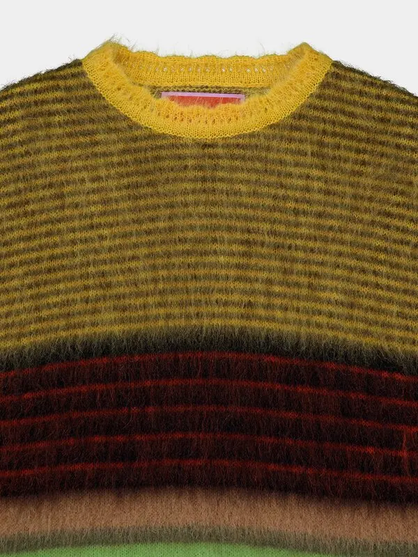La DoubleJ Multicolour Brushed Wool Brera Sweater - Yellow