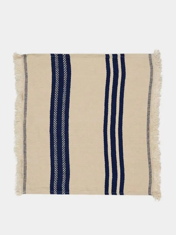 Libeco Indigo Stripe Linen Napkin