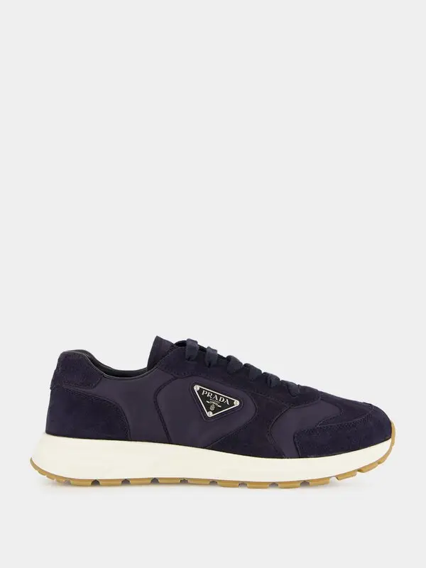 Prada Prax Suede And Re-nylon Sneakers - Blue
