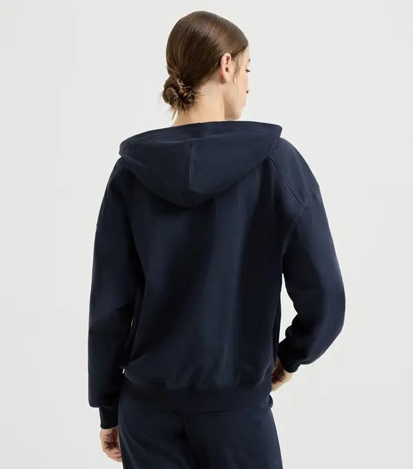 Brunello Cucinelli Stretch-cotton Hoodie - Blue