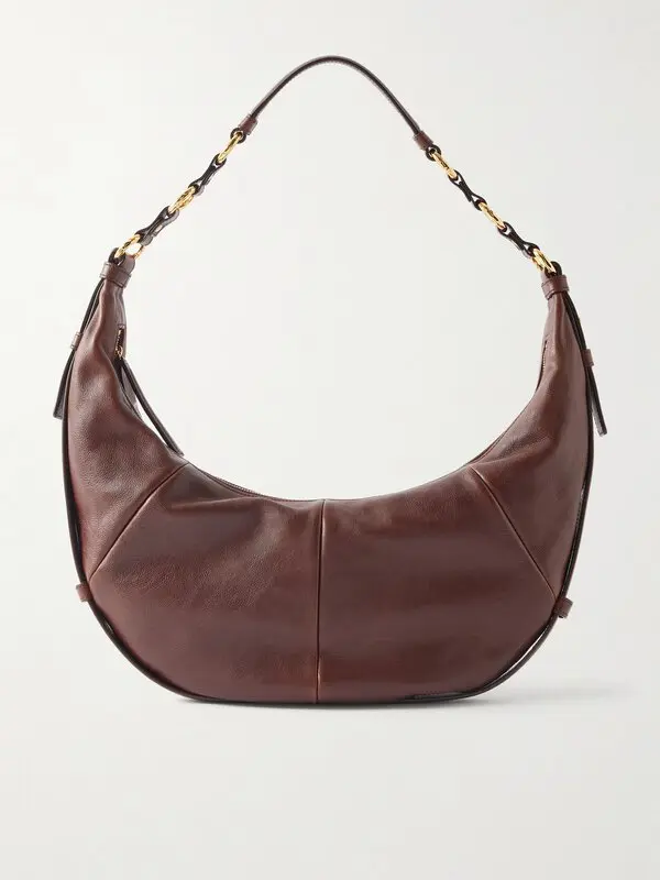 Saint Laurent Saharienne Leather Shoulder Bag - Brown