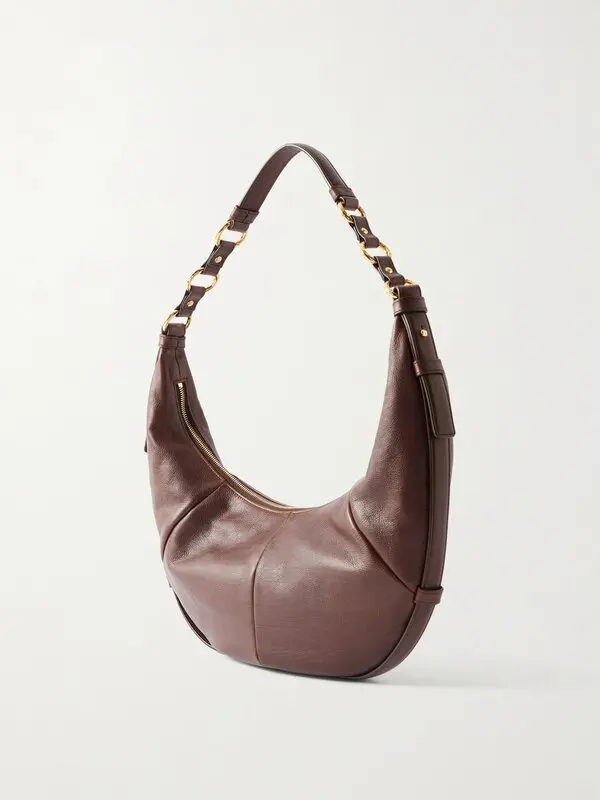 Saint Laurent Saharienne Leather Shoulder Bag - Brown