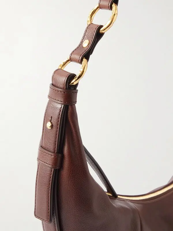 Saint Laurent Saharienne Leather Shoulder Bag - Brown