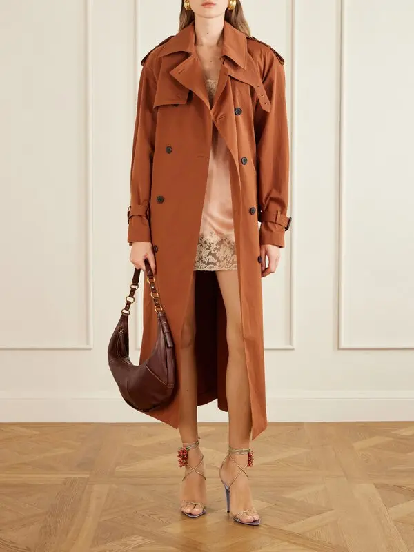 Saint Laurent Saharienne Leather Shoulder Bag - Brown