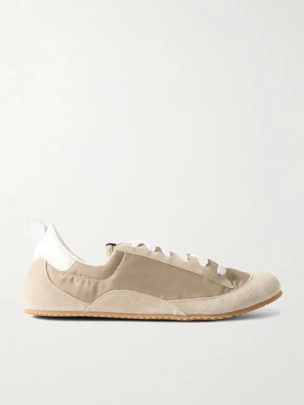 JAMIE HALLER Sacchetto Leather And Suede-trimmed Sneakers - Brown