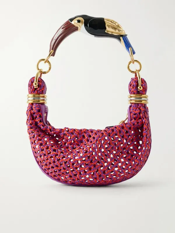 Chloé Toucan Handle Woven Shoulder Bag - Pink