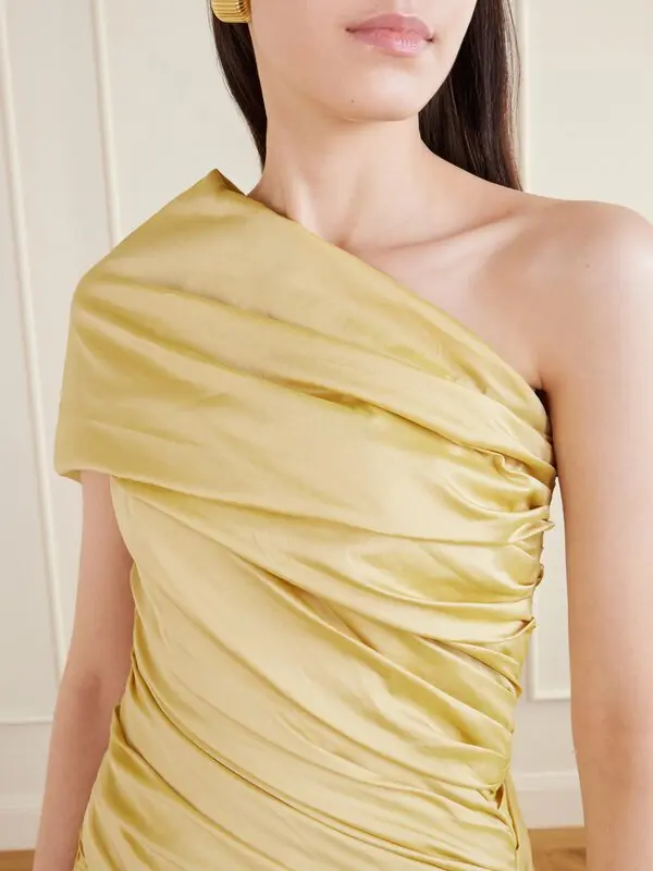 MARMAR HALIM One-shoulder Draped Taffeta Gown