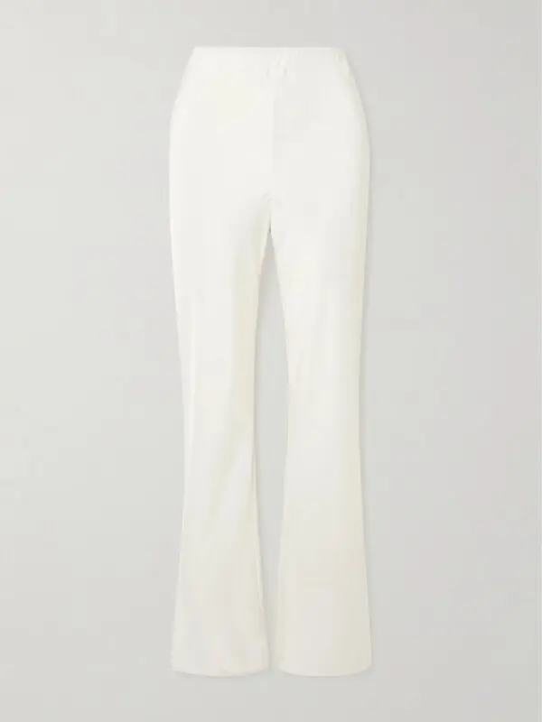 Posse Cove Stretch-silk Straight-leg Trousers - Neutrals
