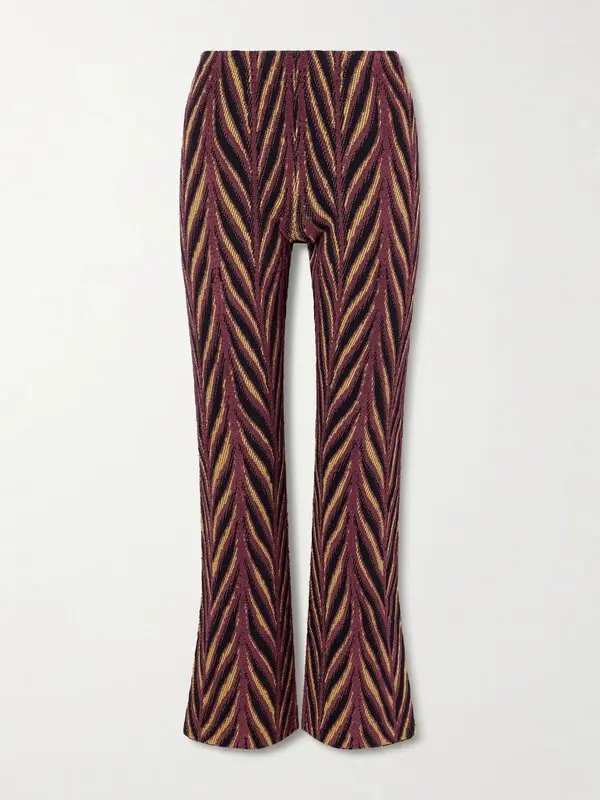 Proenza Schouler Amelia Jacquard-knit Flared Pants - Purple