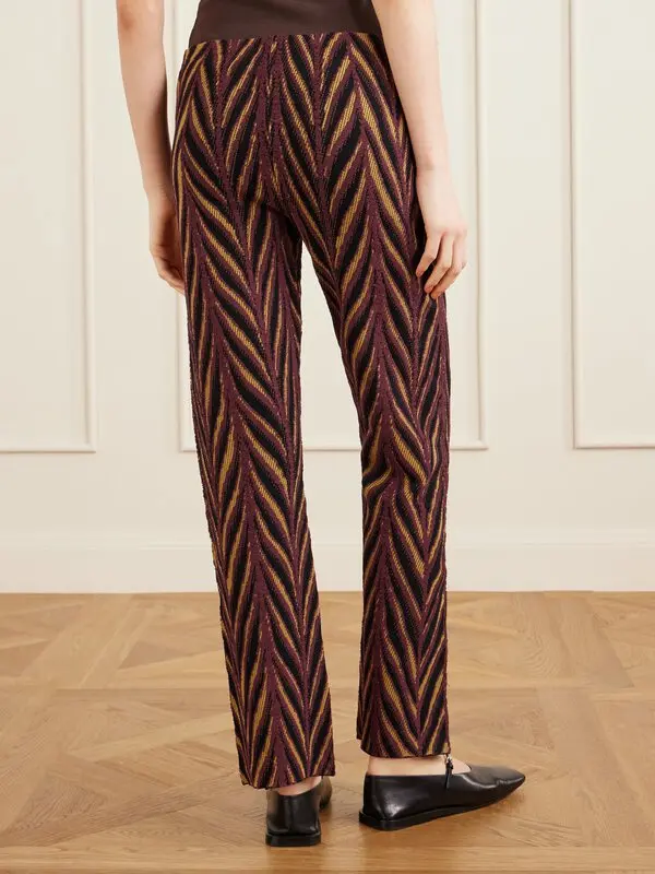 Proenza Schouler Amelia Jacquard-knit Flared Pants - Purple