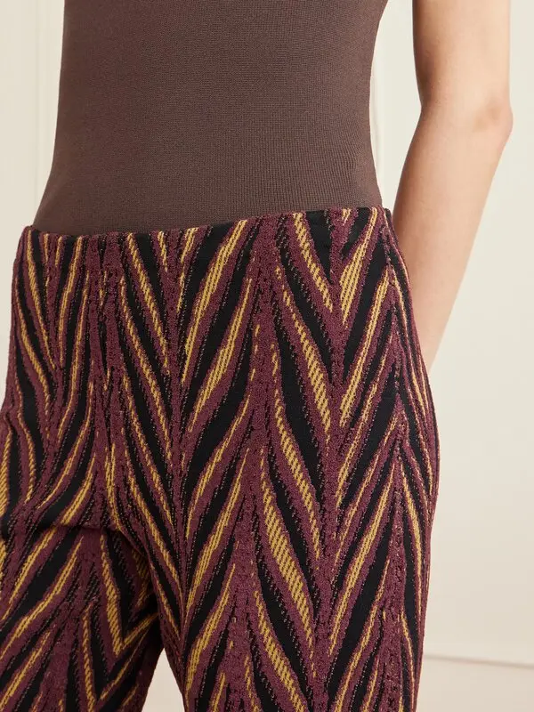 Proenza Schouler Amelia Jacquard-knit Flared Pants - Purple